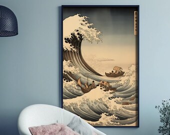 Japanese Wall Art, Hokusai Poster, Ukiyo-e Print, Japandi Wall Art ...