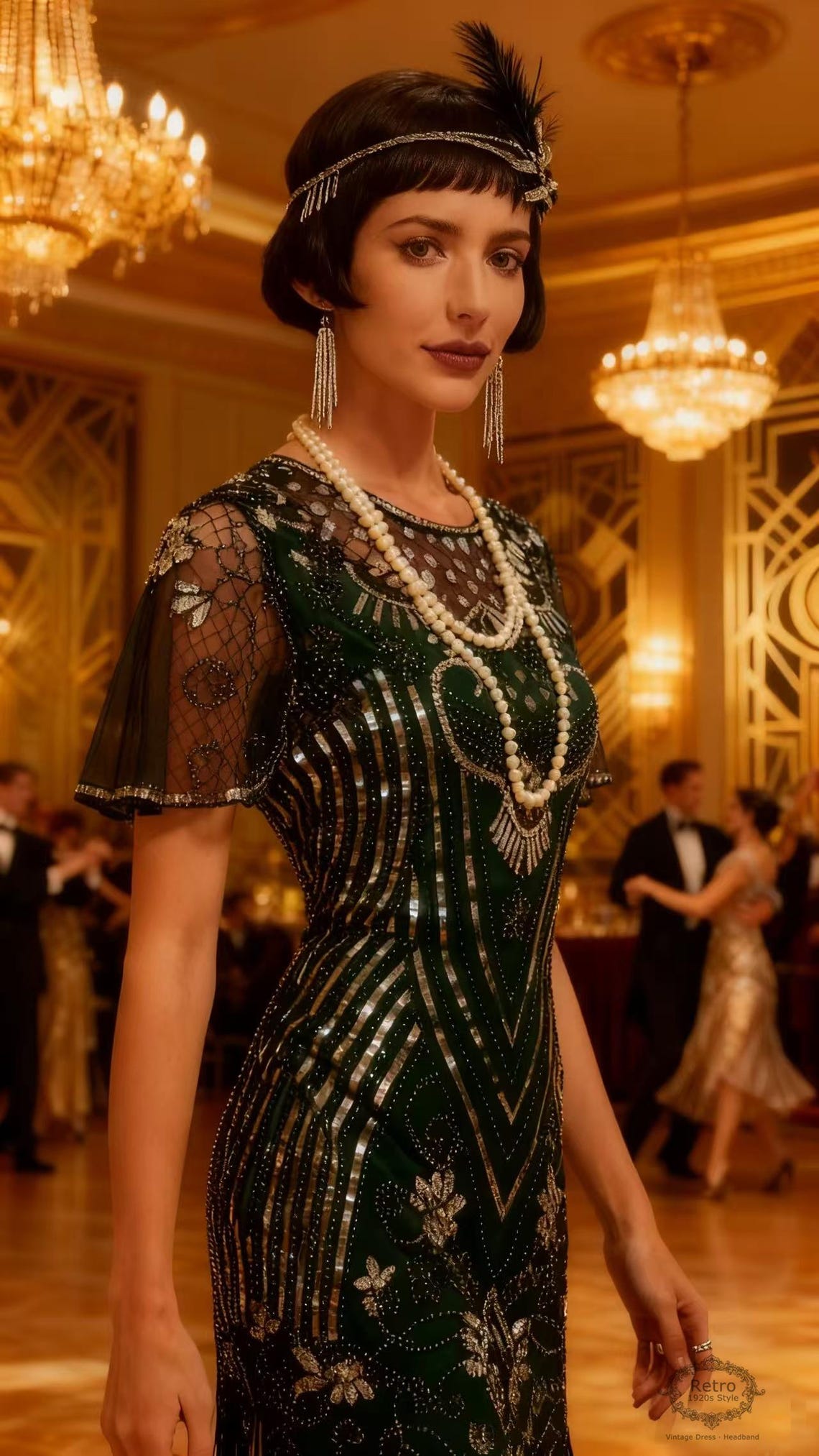 1920s Gatsby Flapper Dress: Beaded Sequin Embroidered Evening Gown - Etsy