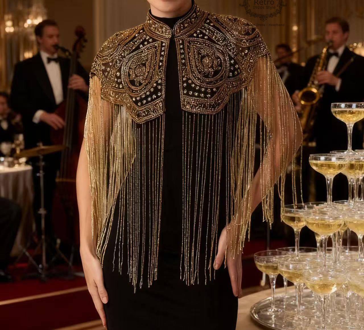 1920s Art Deco Sequin Beaded Capelet: Flapper Bridal Cover-up - Etsy