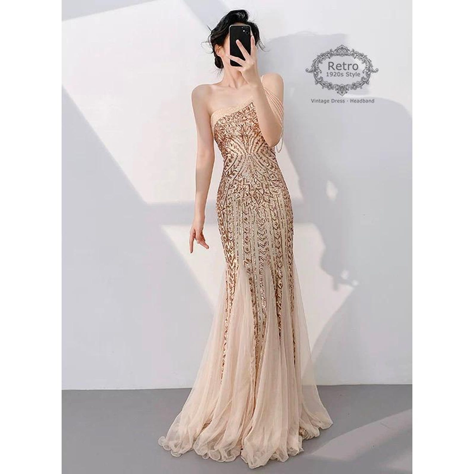 1920s Sequin Mermaid Dress: Vintage Art Deco Flapper Gown - Etsy