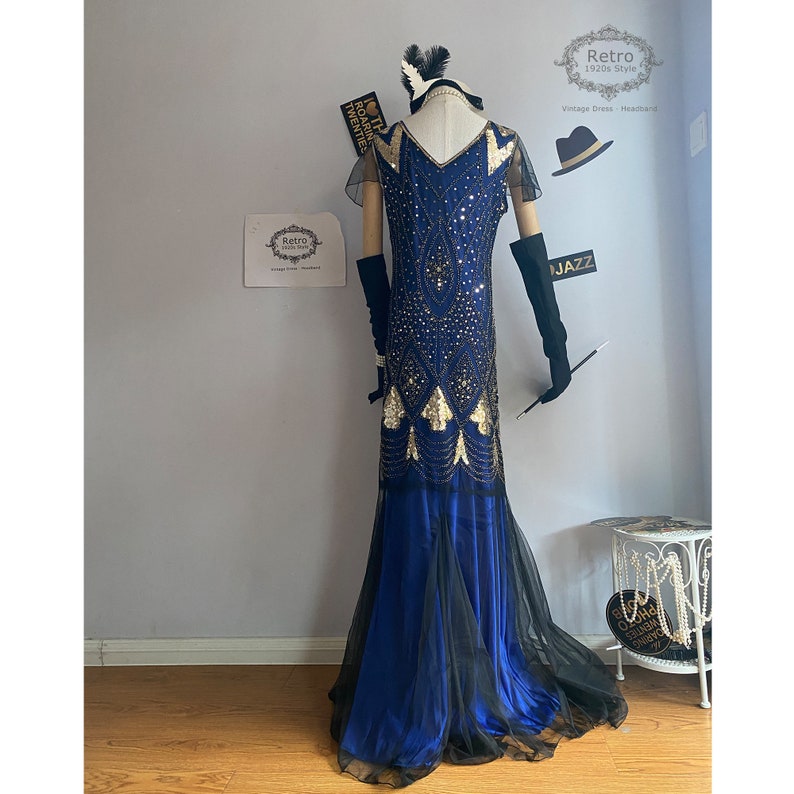 Sequin Mermaid Flapper Dress, 1920s Gatsby Costume (4PC Set) - Etsy ...