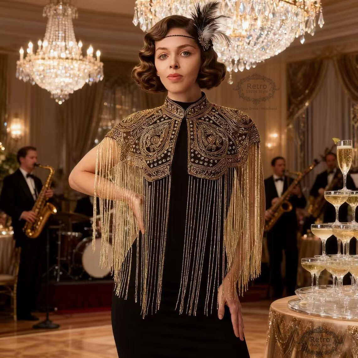 1920s Art Deco Sequin Beaded Capelet: Flapper Bridal Cover-up - Etsy
