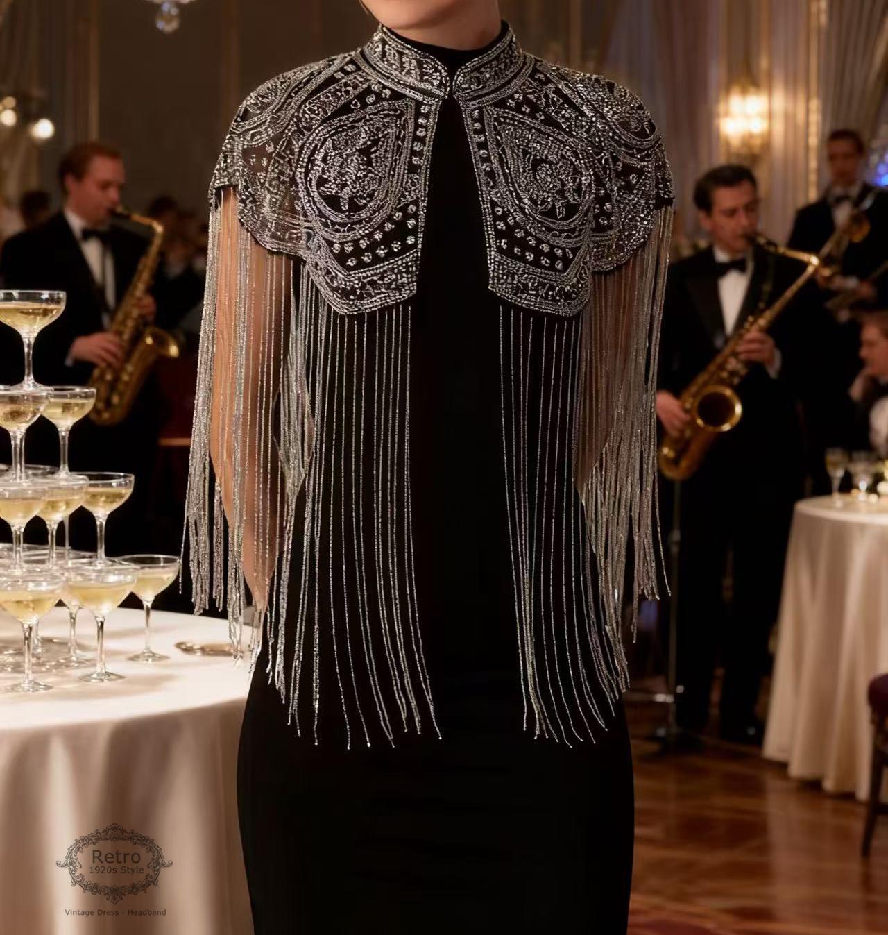 1920s Art Deco Sequin Beaded Capelet: Flapper Bridal Cover-up - Etsy
