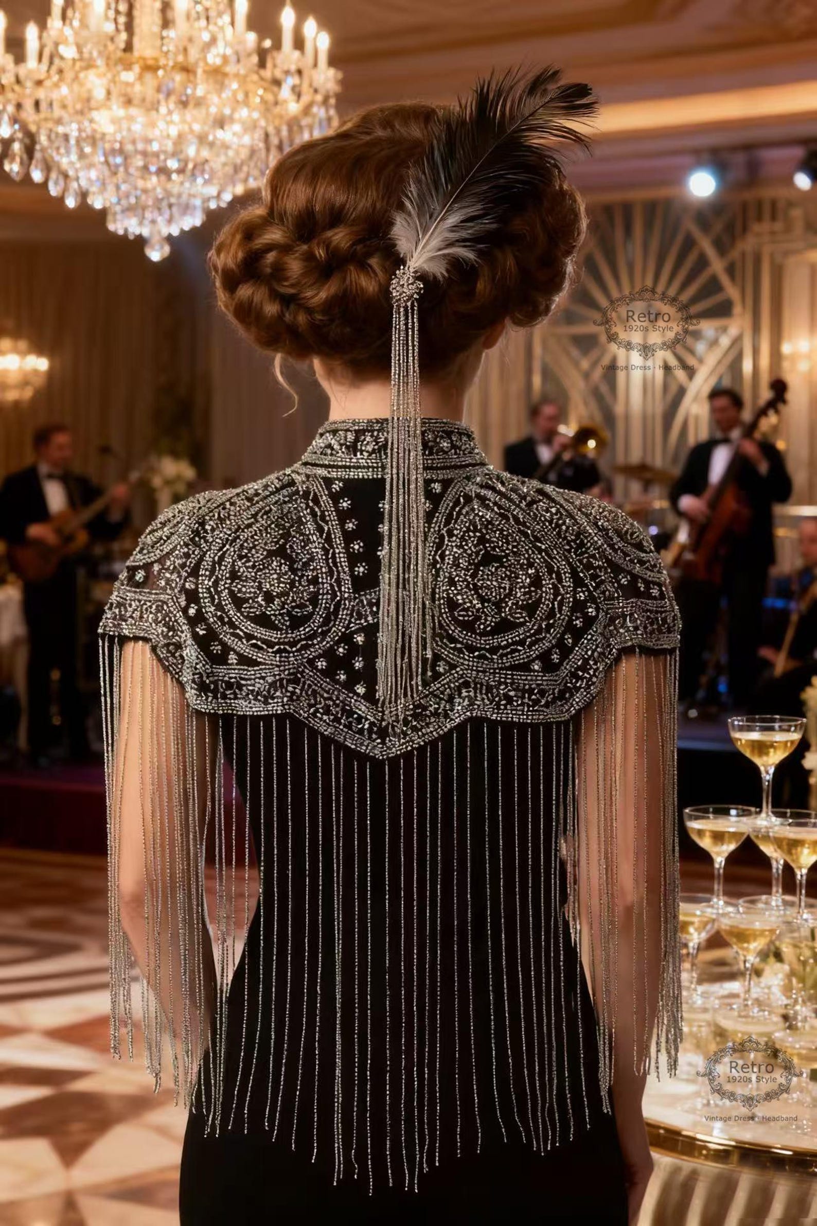 1920s Art Deco Sequin Beaded Capelet: Flapper Bridal Cover-up - Etsy