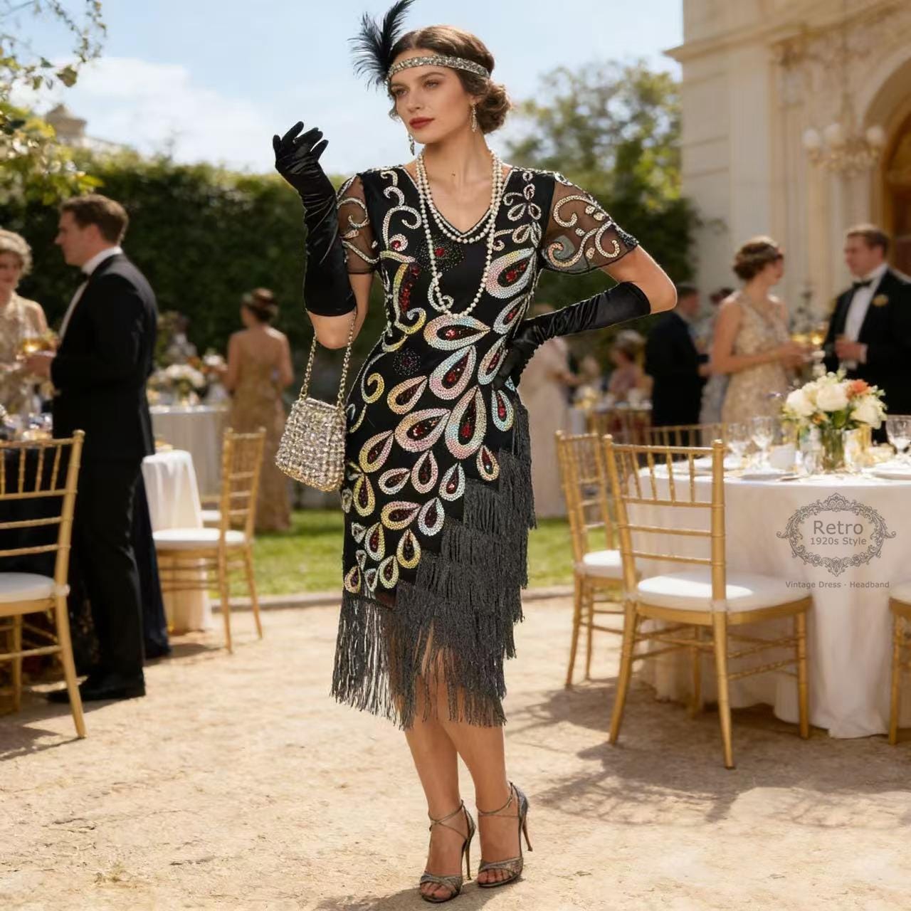 1920s Gatsby Flapper Dress: Beaded Sequin Embroidered Evening Gown - Etsy