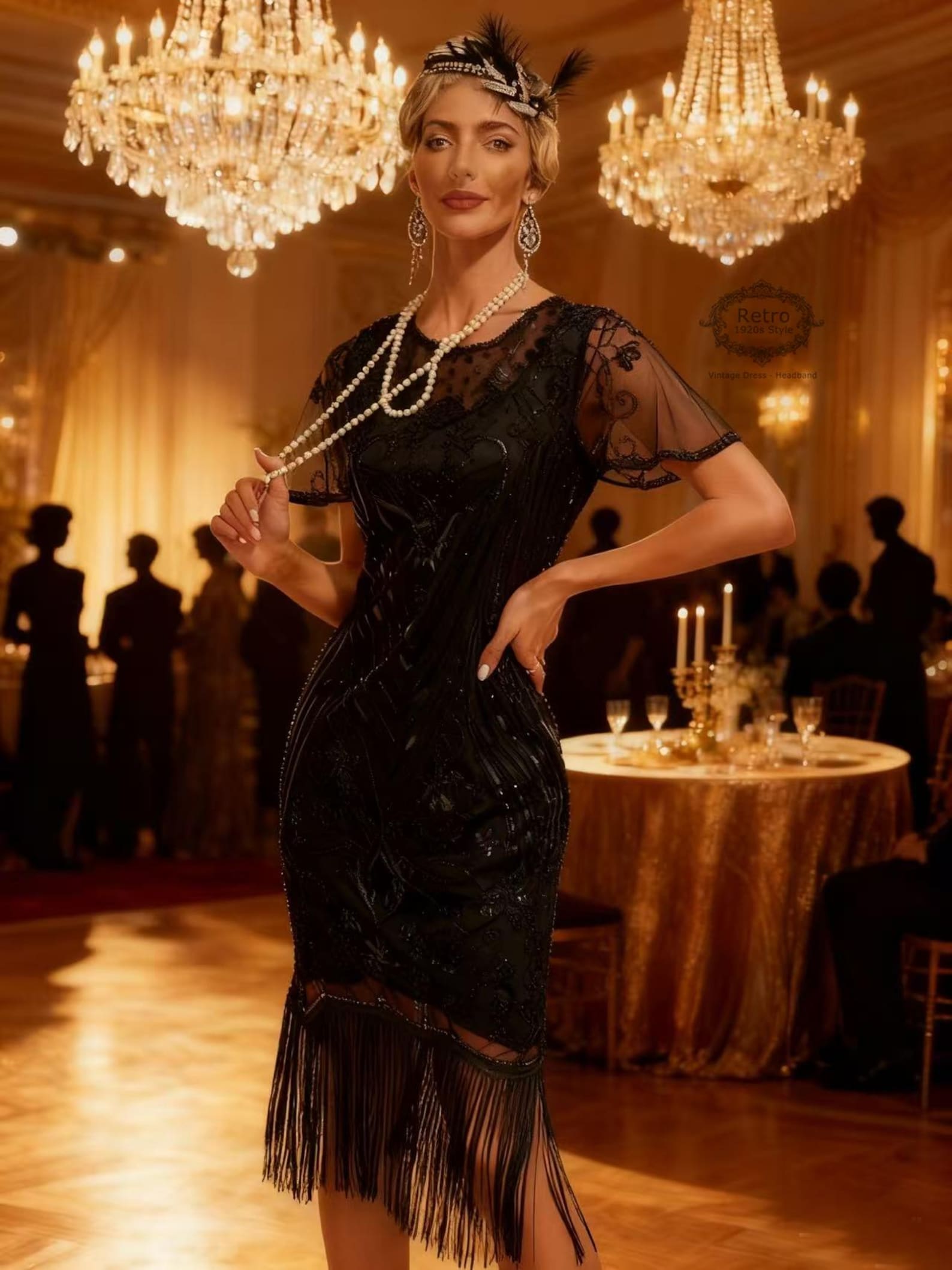 1920s Gatsby Flapper Dress: Beaded Sequin Embroidered Evening Gown - Etsy