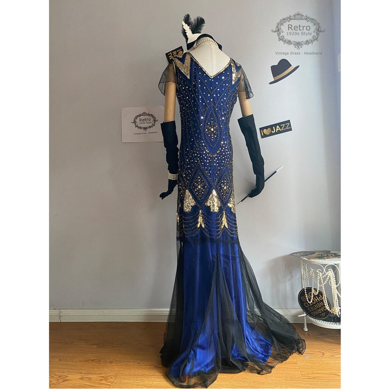 Sequin Mermaid Flapper Dress, 1920s Gatsby Costume (4PC Set) - Etsy ...