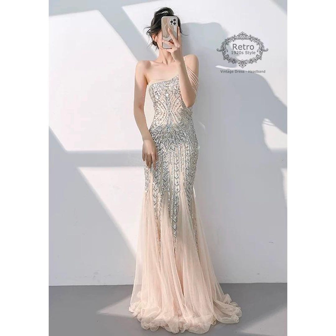 1920s Sequin Mermaid Dress: Vintage Art Deco Flapper Gown - Etsy