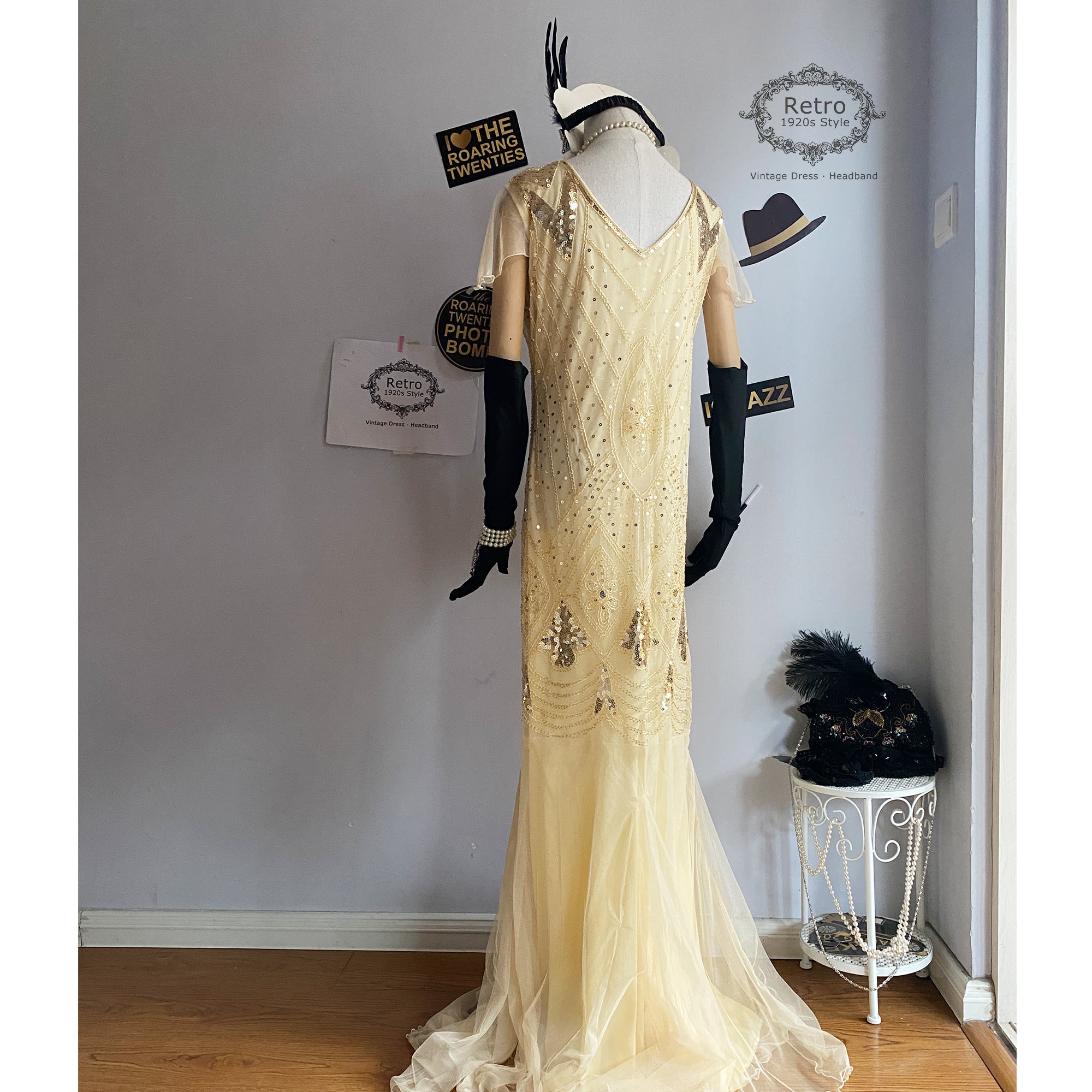 Beige Sequin Flapper Dress, 1920s Gatsby Style - Etsy