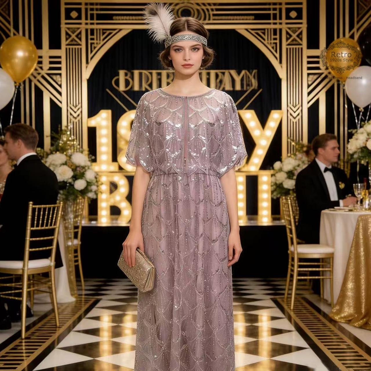 1920s Sequin Evening Gown: Gatsby Flapper Party Dress - Etsy