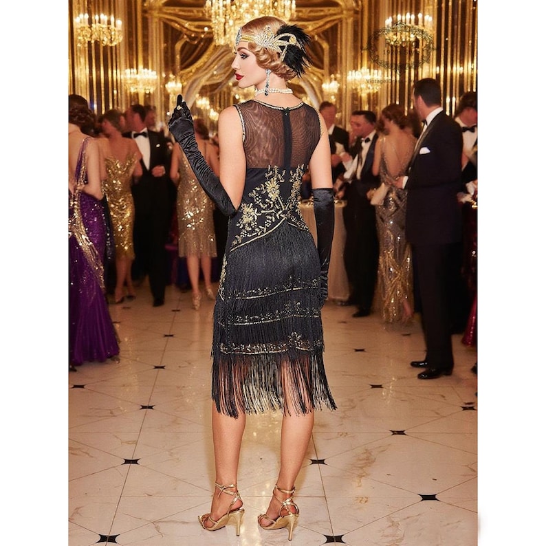 1920s Gatsby Flapper Dress: Sequined & Beaded Evening Gown - Etsy