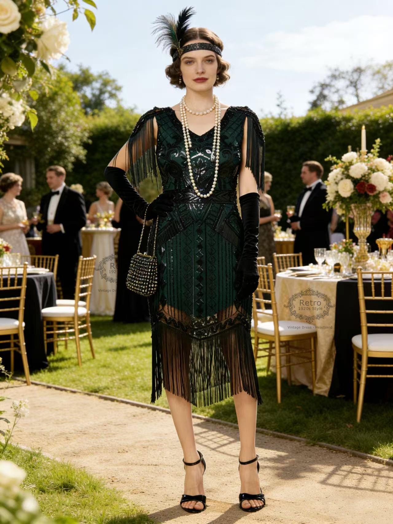 1920s Gatsby Flapper Dress: Beaded Sequin Embroidered Evening Gown - Etsy