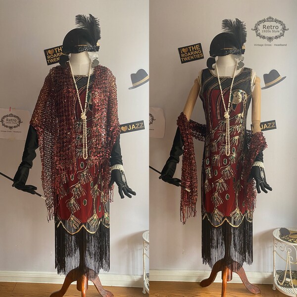 Long Red Gatsby Dress - Etsy