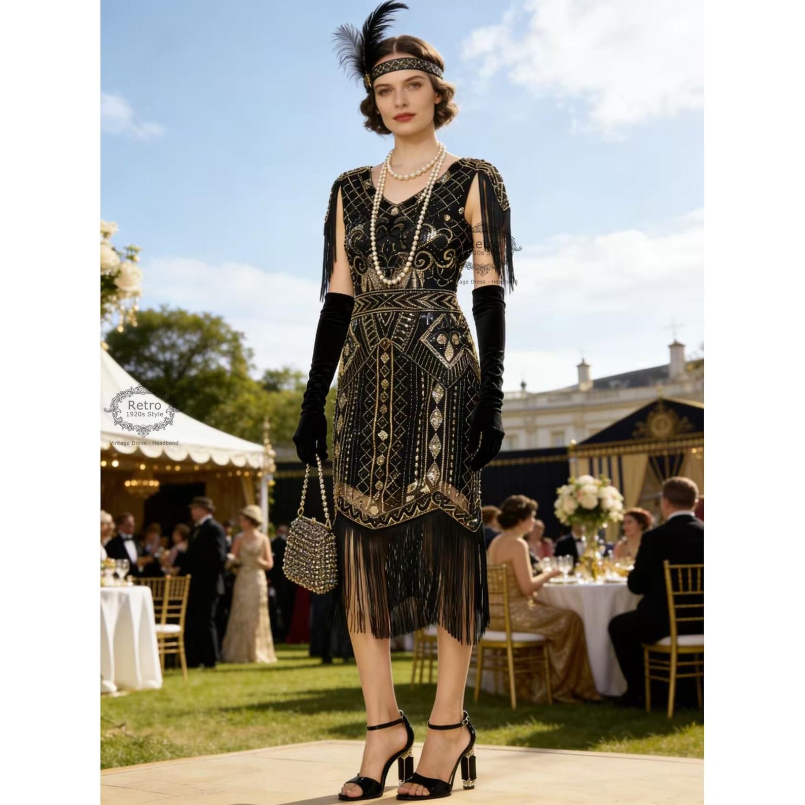 1920s Gatsby Flapper Dress: Beaded Sequin Embroidered Evening Gown - Etsy