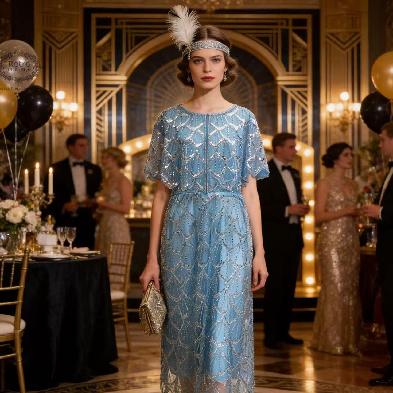 1920s Sequin Evening Gown: Gatsby Flapper Party Dress - Etsy