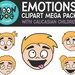 Emotions Clipart With Caucasian Children, Boys & Girls Faces - Etsy Canada