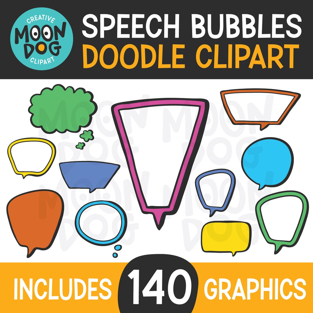 Speech Bubbles Clipart - Doodle Comic Style - Etsy