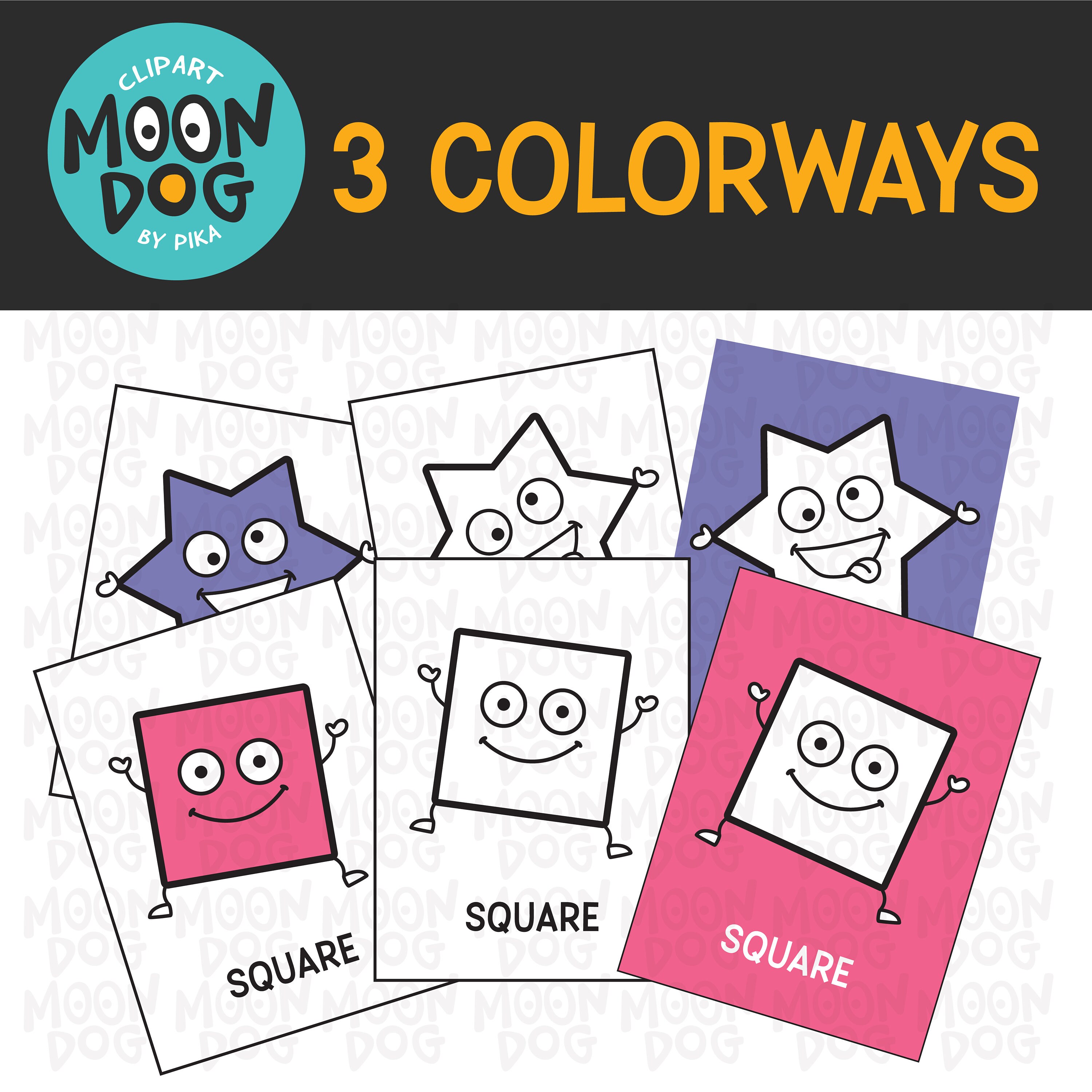 Shapes WITH FACES Flashcards - Printable PDF With Colorful, Geometric ...