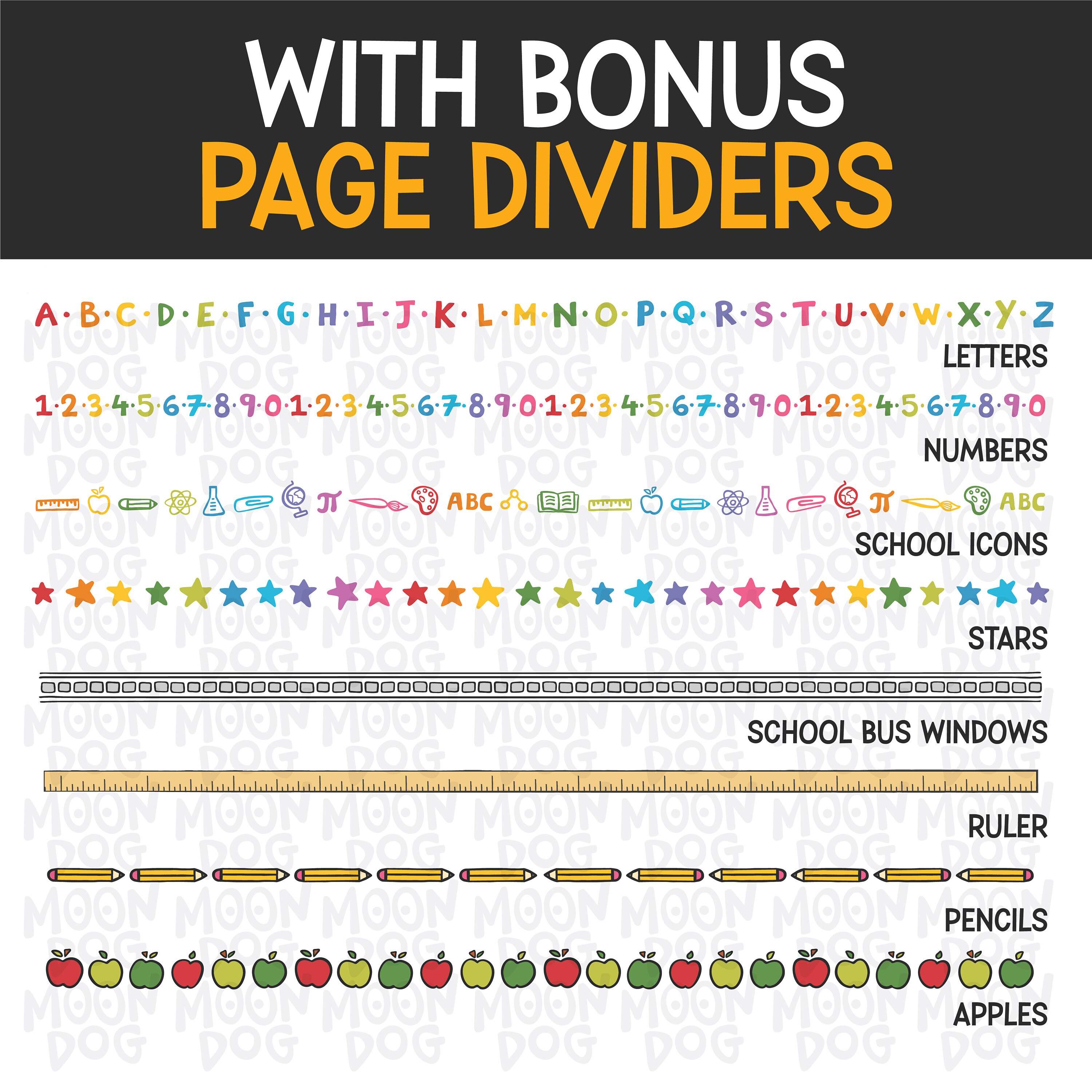 Back to School Borders & Page Dividers Clipart - Etsy