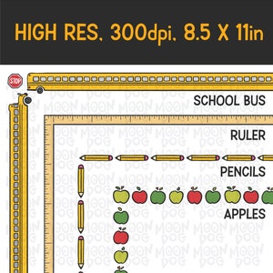 Back to School Borders & Page Dividers Clipart - Etsy