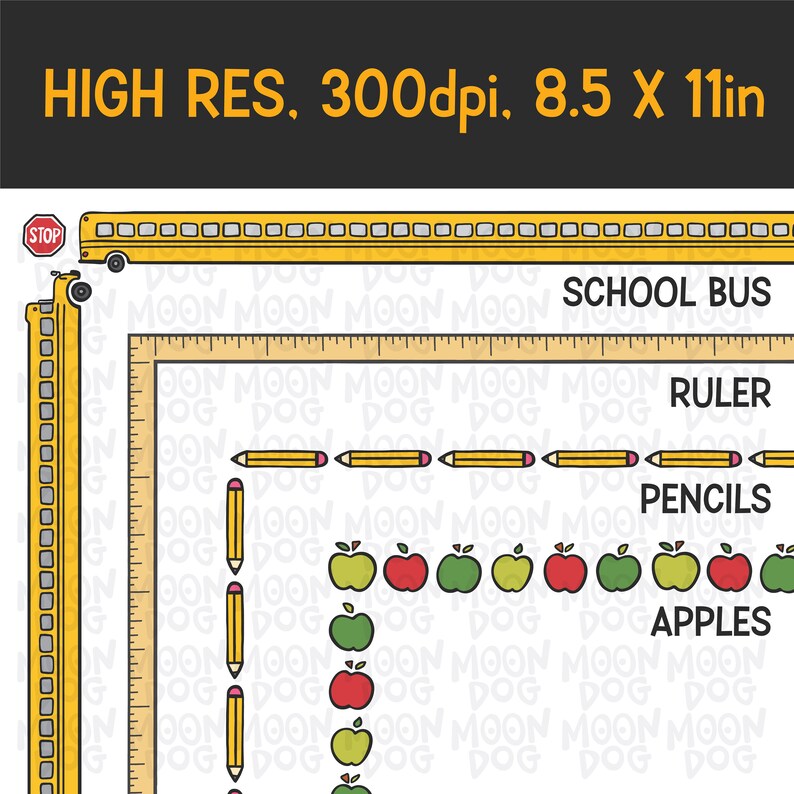 Back to School Borders & Page Dividers Clipart - Etsy