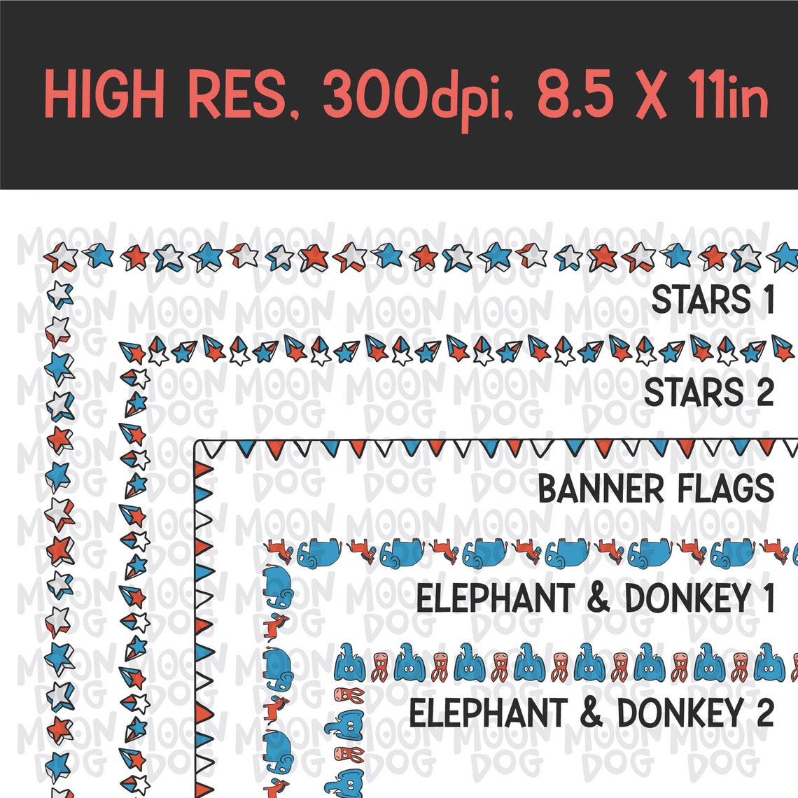 Patriotic Page Borders Clipart - Election Page Borders, Political ...