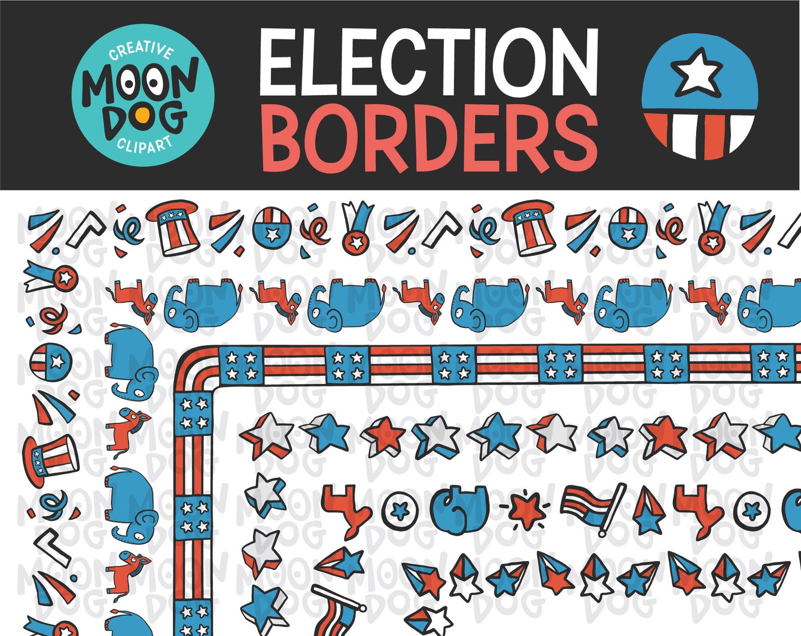 Patriotic Page Borders Clipart - Election Page Borders, Political ...