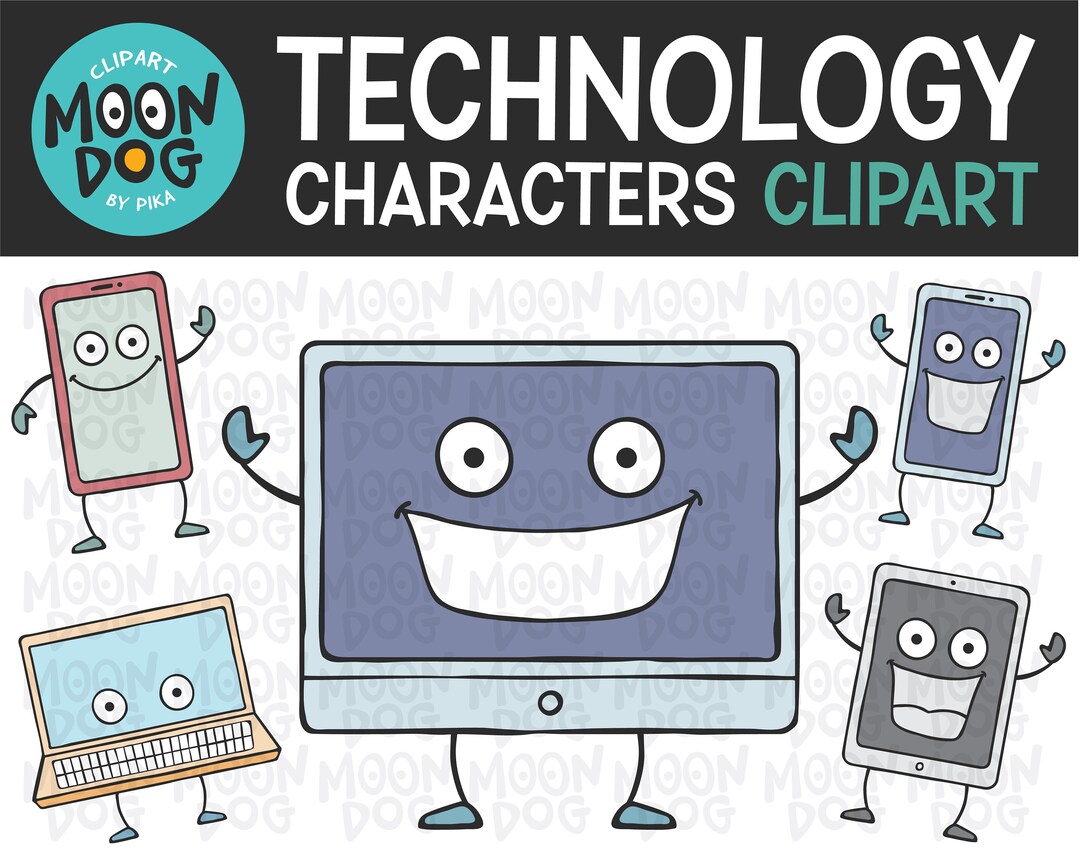 Technology Characters Clipart - Doodle-style, Hand Drawn Graphics - Etsy