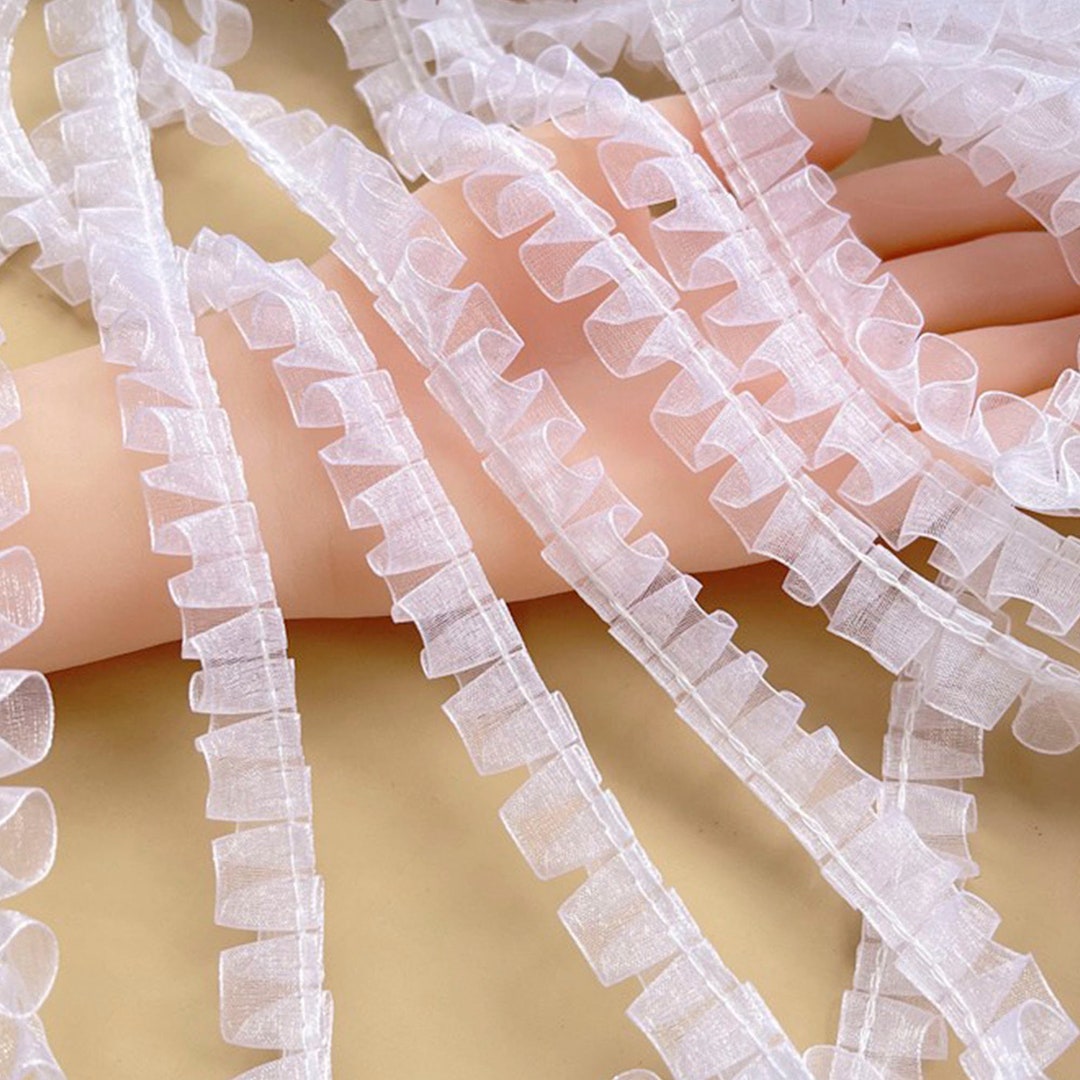 Pleated Organza Lace Trim: 1.5cm Mini Ruffle Edge, Sold by 2 Yards - Etsy