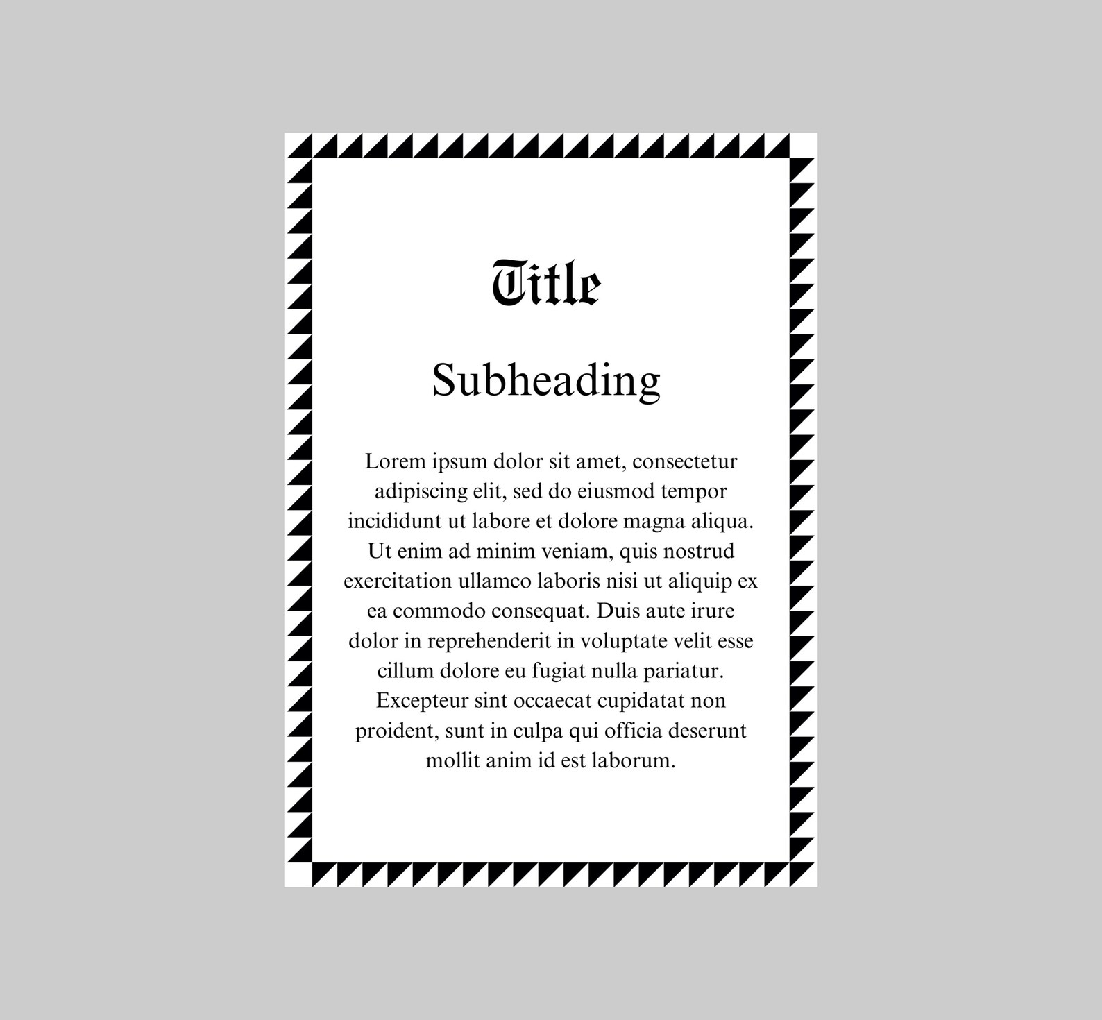 Minimalist A4 Page Border | Sharp and Smooth Triangles | Geometric ...