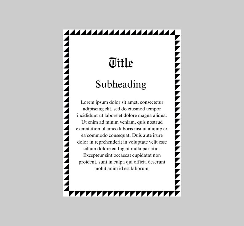 Minimalist A4 Page Border | Sharp and Smooth Triangles | Geometric ...