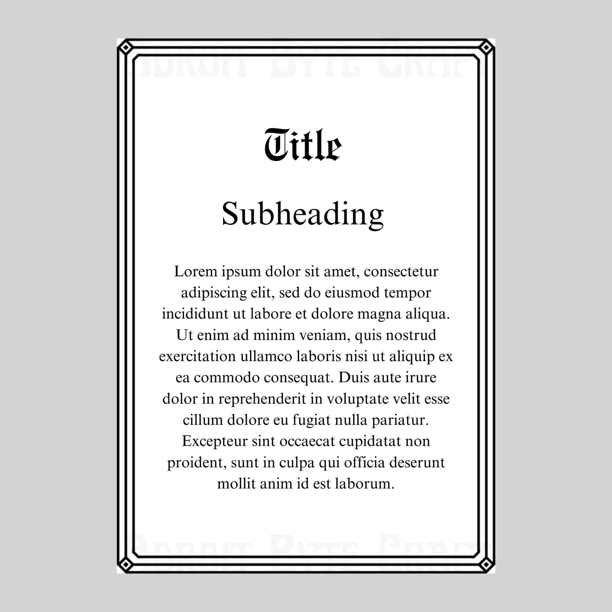 Diamond Corners Page Border Designs | A4 Page Border | Minimalist ...