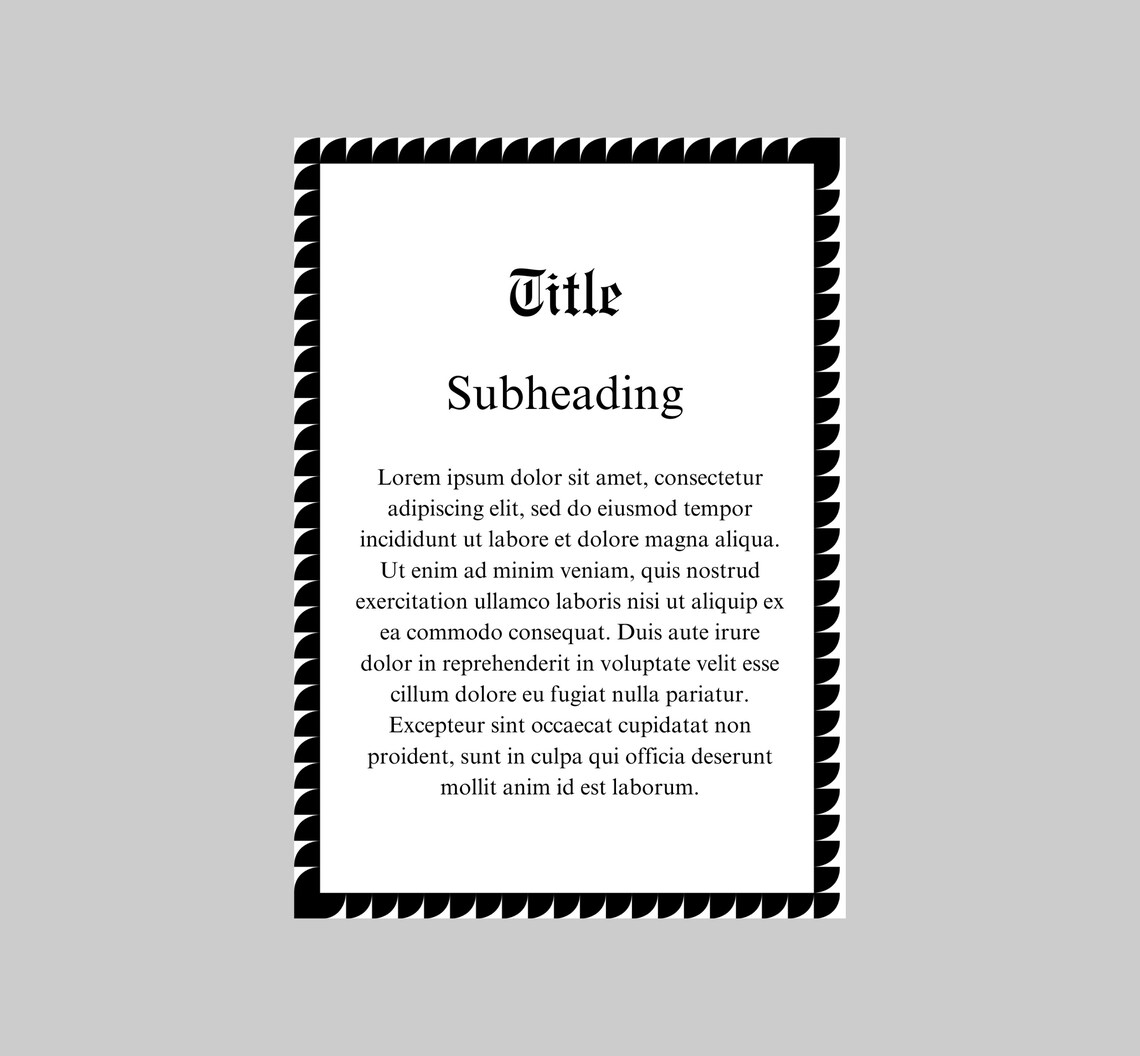 Minimalist A4 Page Border | Sharp and Smooth Triangles | Geometric ...