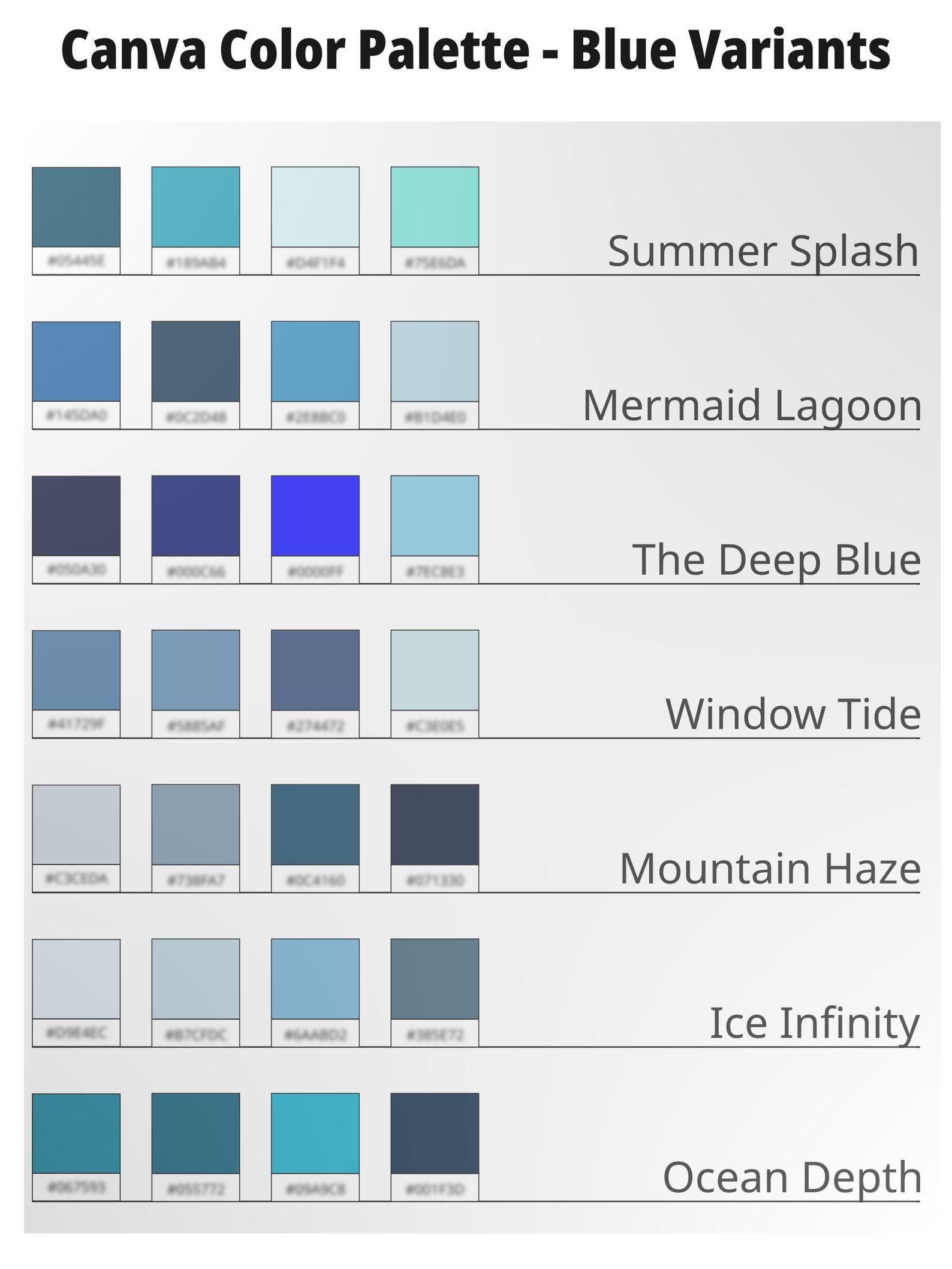 Color Palette | Canva Color Palette | Blue | Seven Palettes | Seven ...
