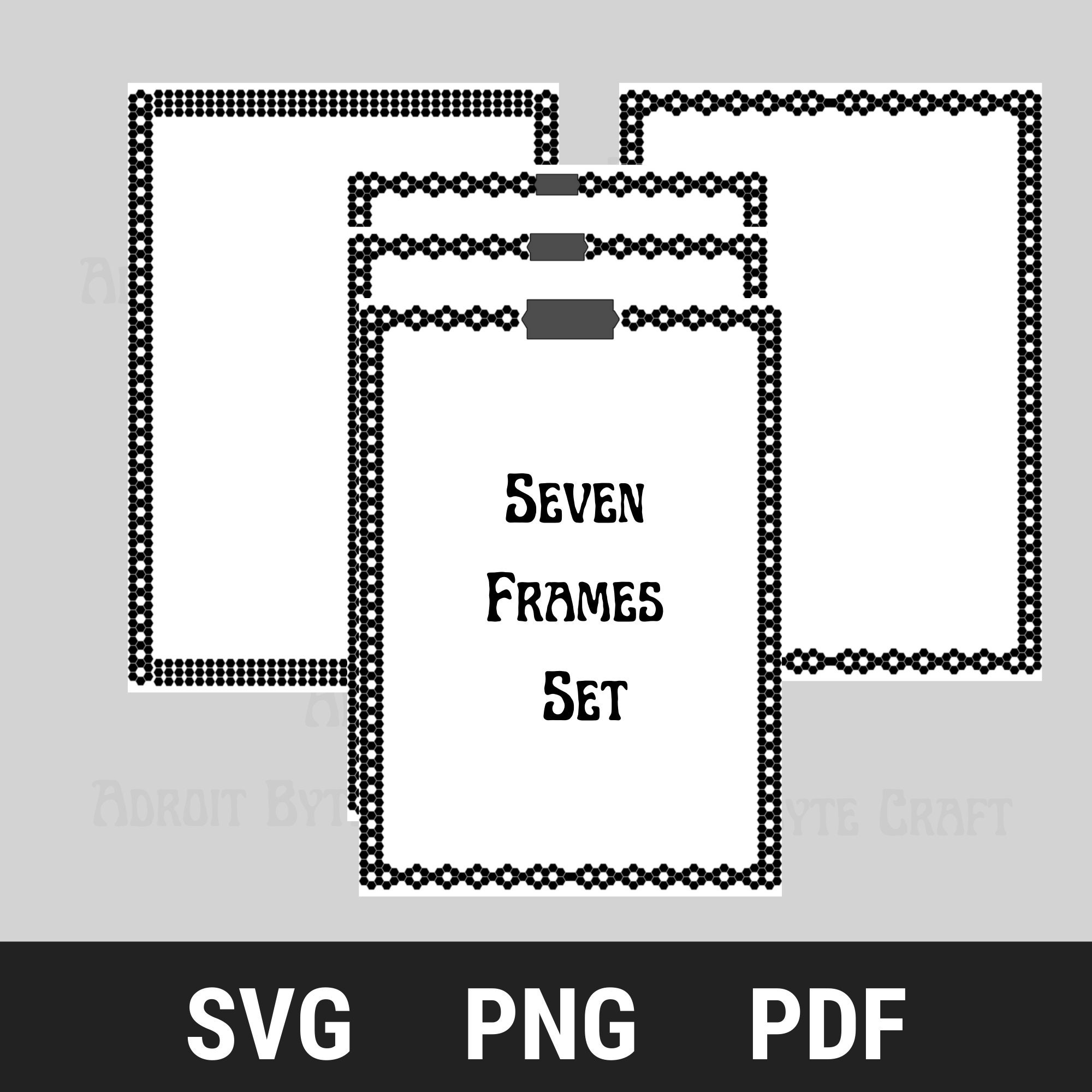 Hexagonal A4 Page Border Design SVG PNG PDF Ideal for Workbooks ...