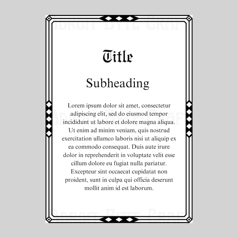 Diamond Corners Page Border Designs | A4 Page Border | Minimalist ...