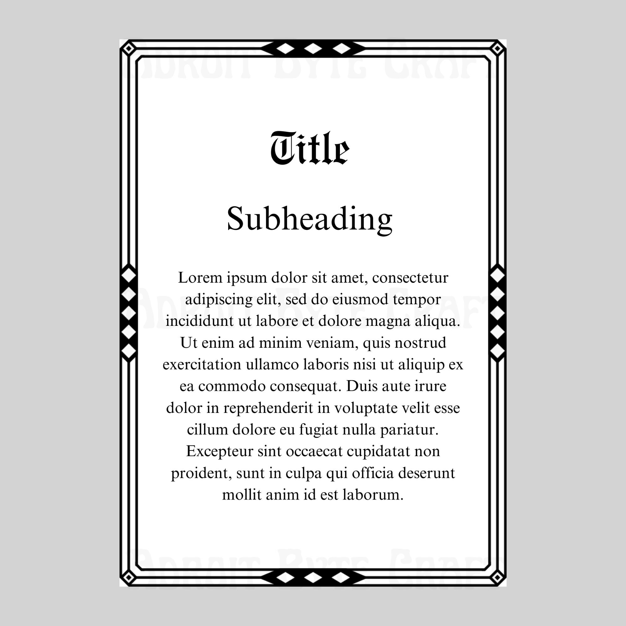 Diamond Corners Page Border Designs | A4 Page Border | Minimalist ...