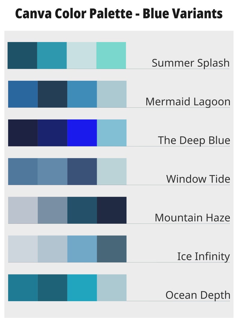 Color Palette | Canva Color Palette | Blue | Seven Palettes | Seven ...