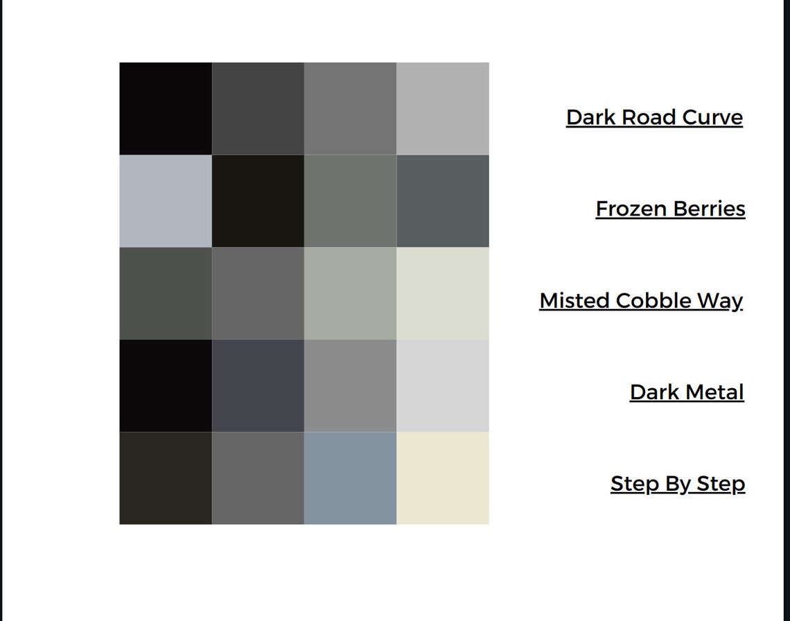 Gray Themed Canva Color Palette | Collection of Gray Themed Canva Color ...