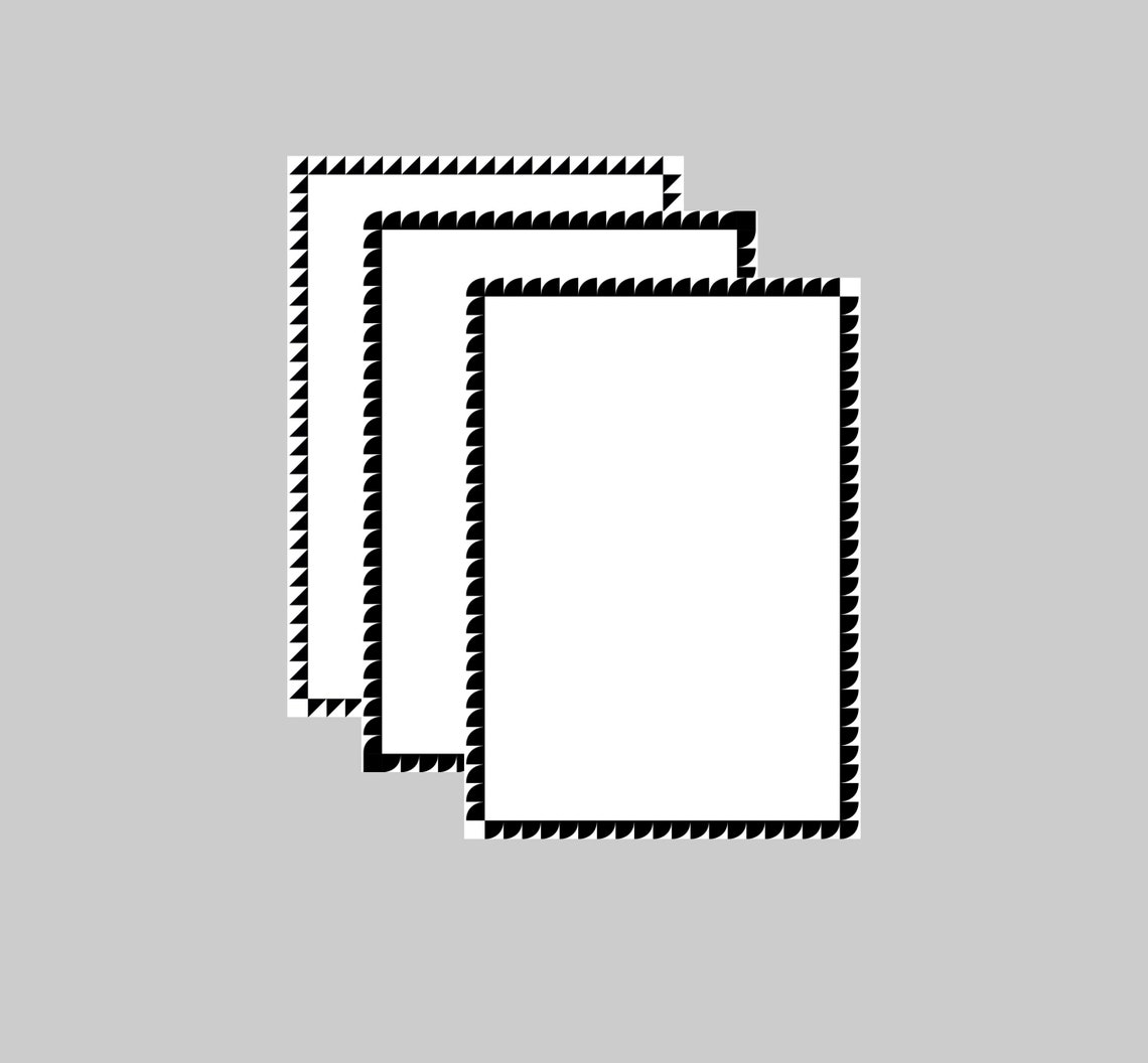 Minimalist A4 Page Border | Sharp and Smooth Triangles | Geometric ...