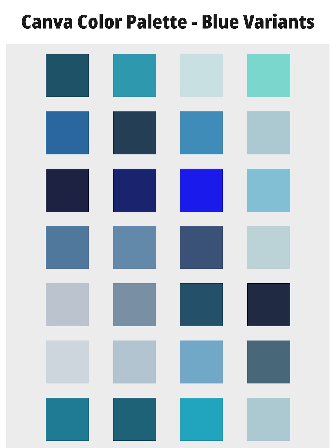 Color Palette | Canva Color Palette | Blue | Seven Palettes | Seven ...