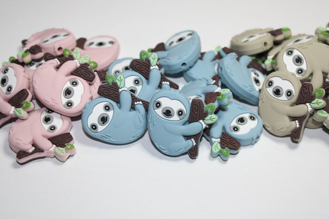 Sloth Silicone Beads, Sloth Beads, Beads for Crafting - Etsy