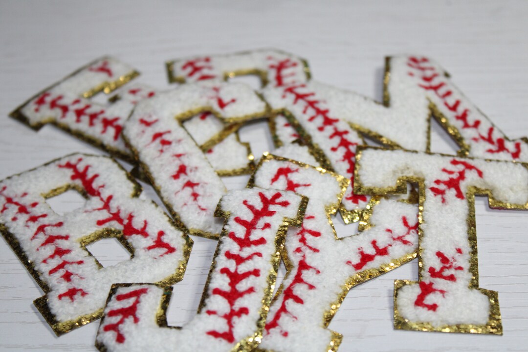 3 Inch Baseball Chenille Letters; Chenille Iron on Letters; 3 Inch ...