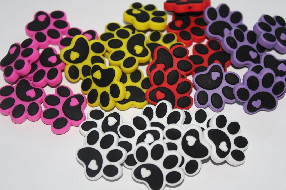 Dog Paw Silicone Bead, Paw Beads, Silicone Beads for Crafting - Etsy