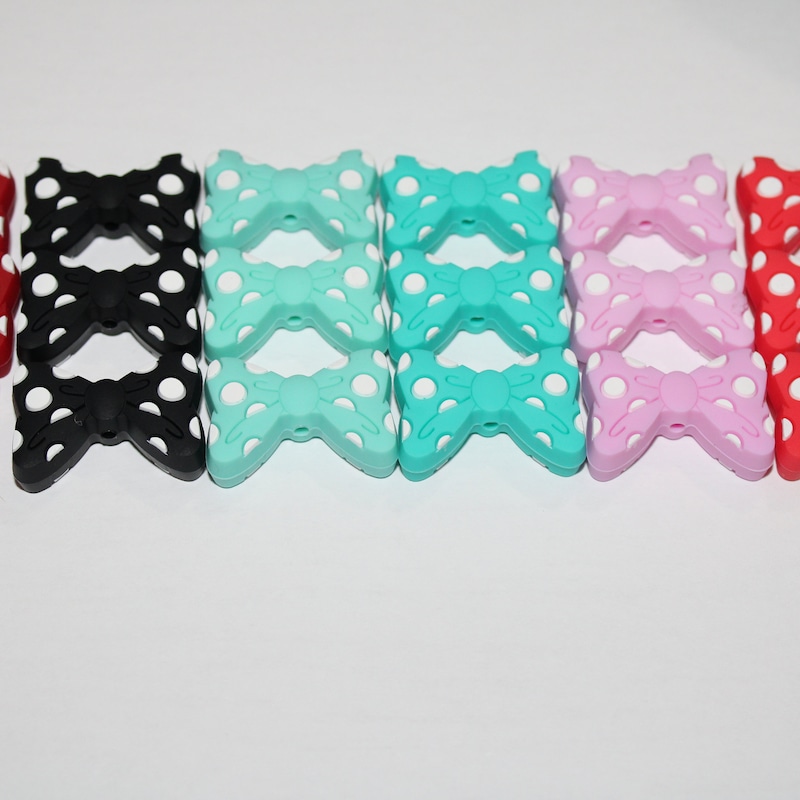 Silicone Black Bow Beads - Etsy