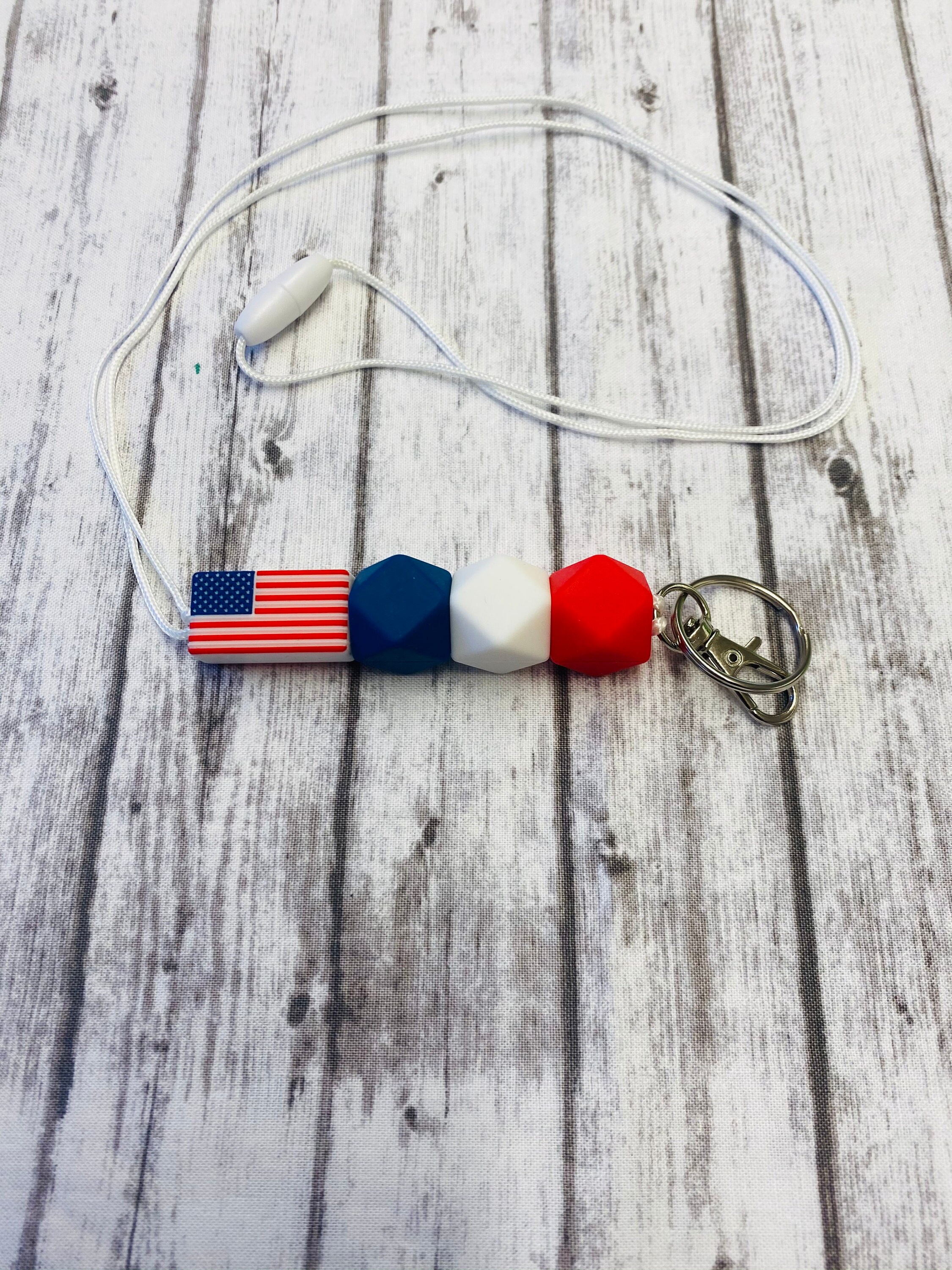 American Flag Lanyard Teacher Lanyard United States Lanyard - Etsy