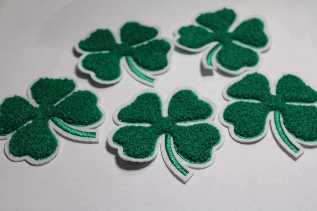 Clover Chenille Iron on Patch, Shamrock Chenille Iron on Patches, Patches for Shirts - Etsy