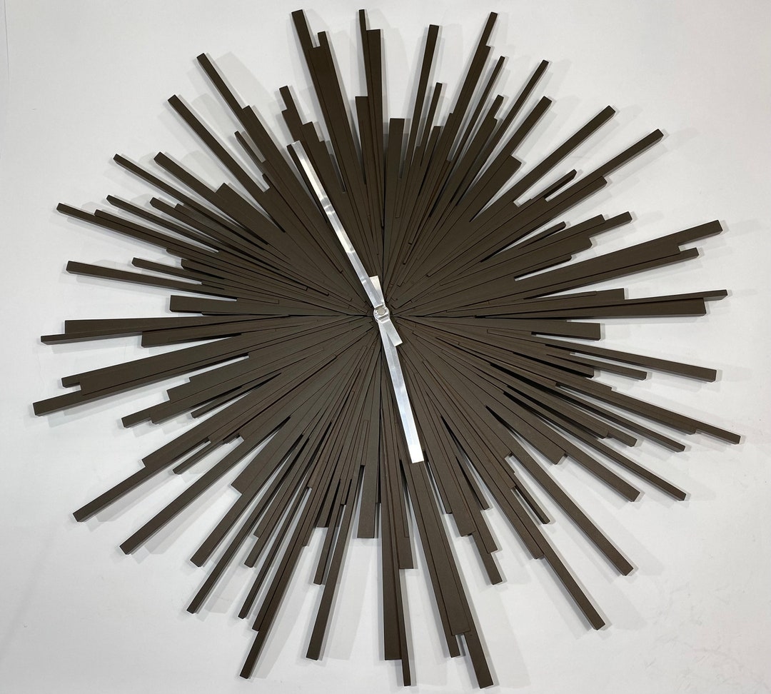 Large Modern, Star Burst Clock Starburst Sun Burst MCM Style Plastic 25 ...