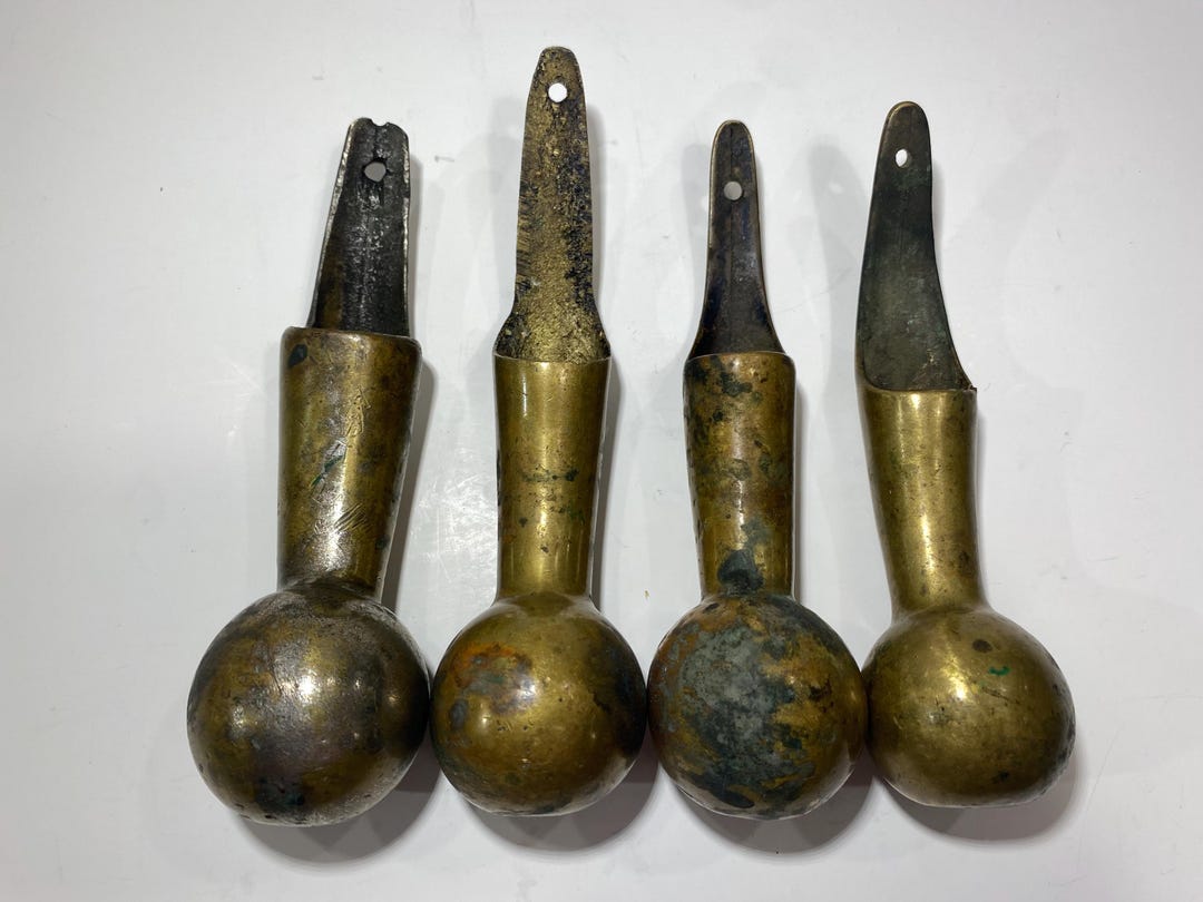 Set of 4 Vintage Brass Hames Knobs for Walking Stick or Furniture Feet ...
