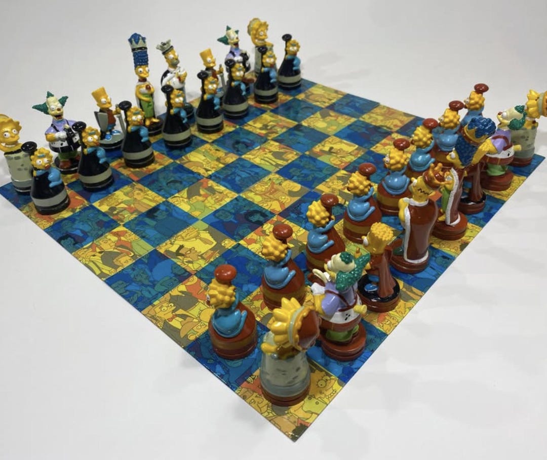 The Simpsons Chess Set Complete Plastic Pieces 15"x15" Board No Box - Etsy